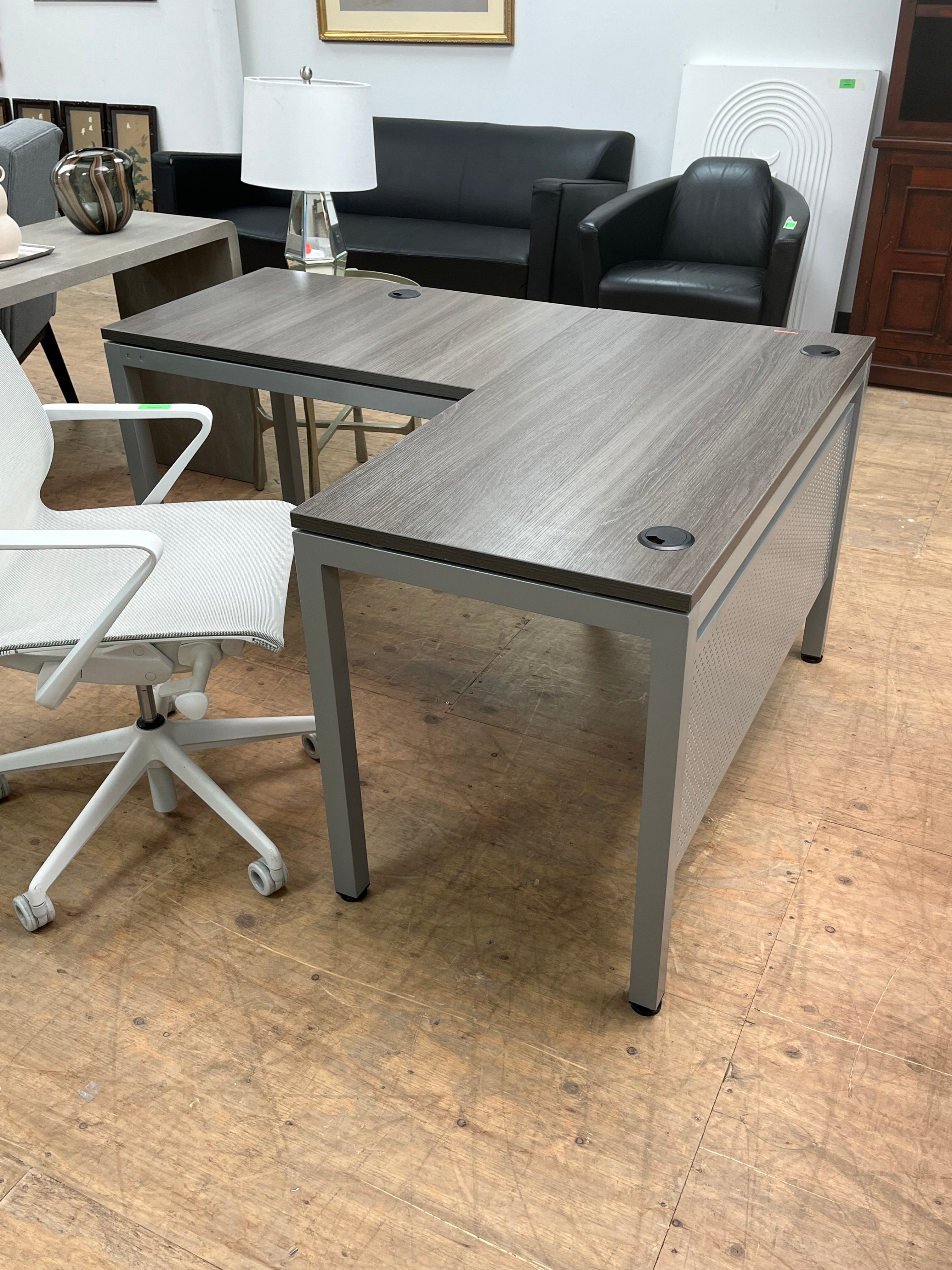 L Shaped Wooden & Metal Computer Desk – SAN GABRIEL VALLEY HABITAT FOR ...